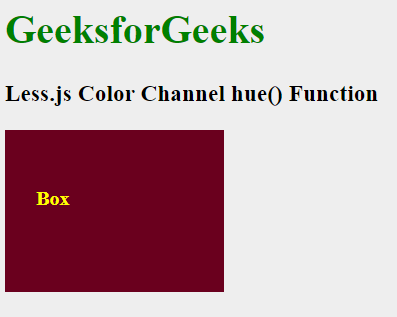 Less.js Color Channel hue() Function - GeeksforGeeks