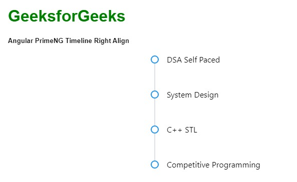 Angular PrimeNG Timeline Right Align - GeeksforGeeks