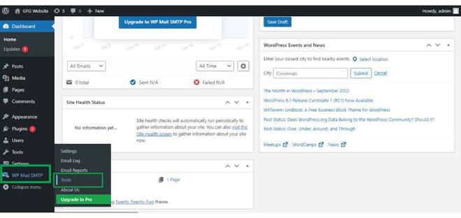 How to send a test Email from the WordPress ? - GeeksforGeeks
