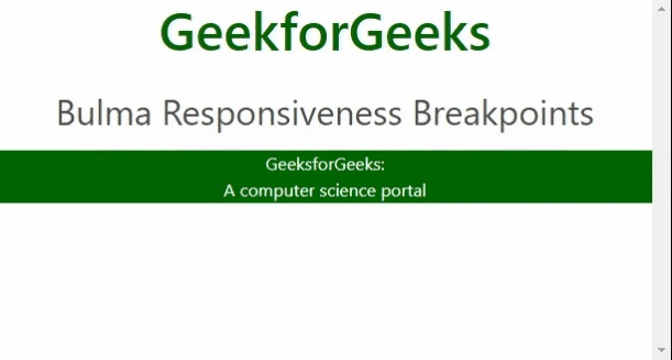 Bulma Responsiveness Breakpoints - GeeksforGeeks