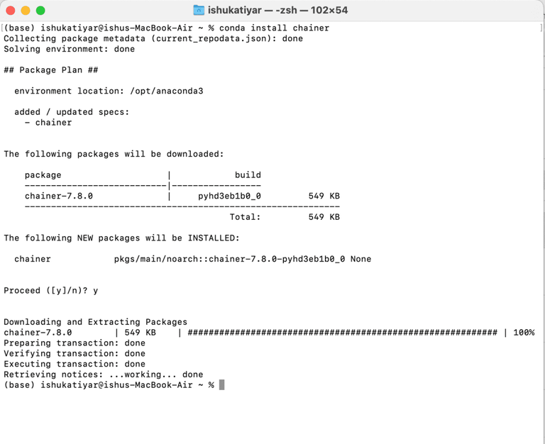 How to Install Chainer in Python on MacOS? - GeeksforGeeks