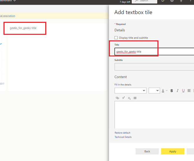 Power BI How To Add Title To Dashboard GeeksforGeeks Power BI How To Add Title To Dashboard GeeksforGeeks