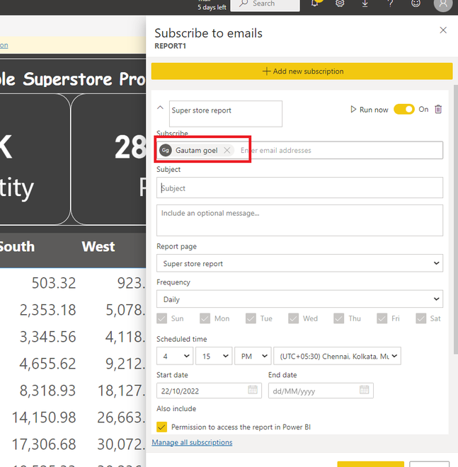 Power BI - Subscribe Report - GeeksforGeeks