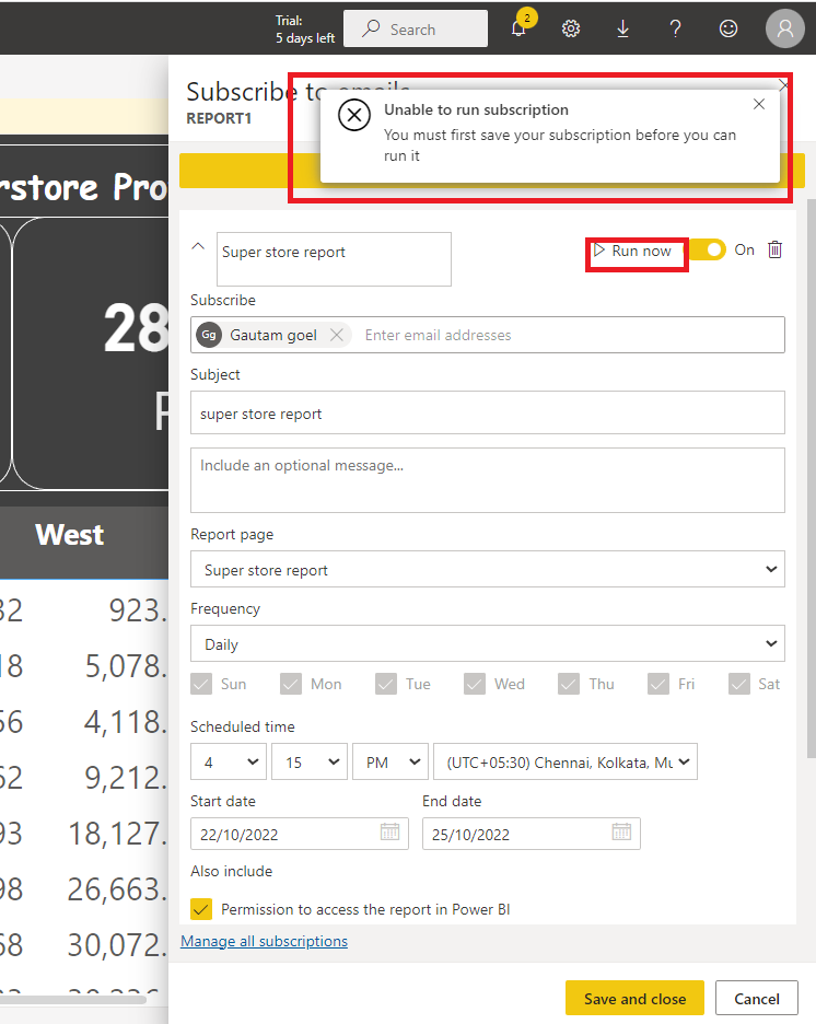 Power BI - Subscribe Report - GeeksforGeeks