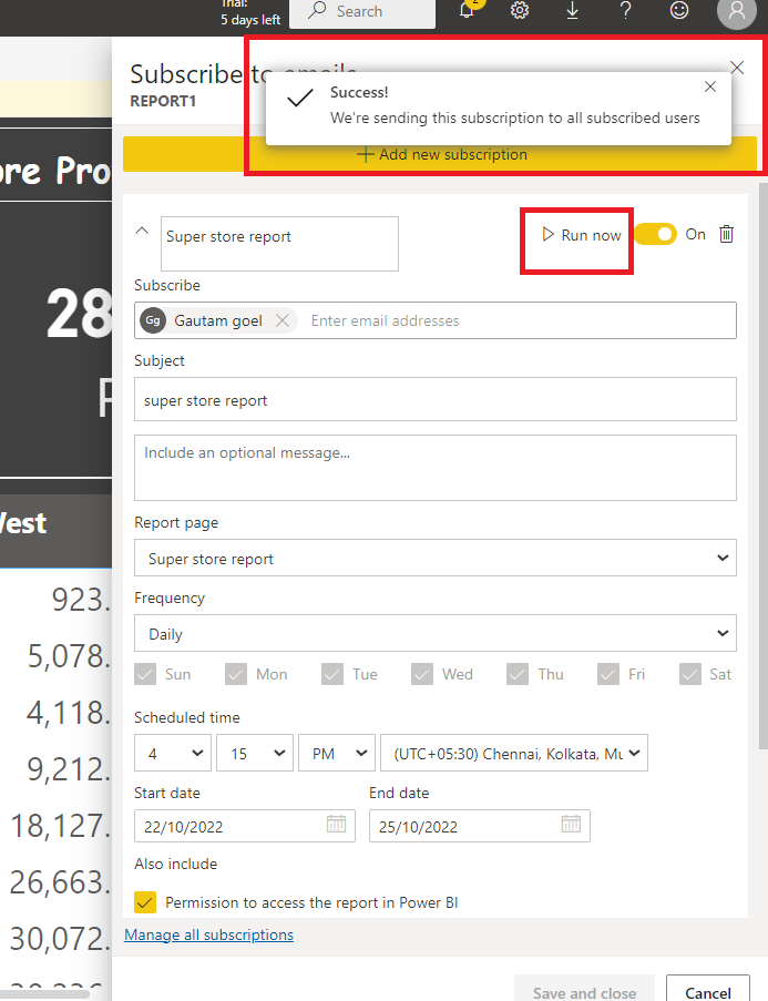 Power BI - Subscribe Report - GeeksforGeeks
