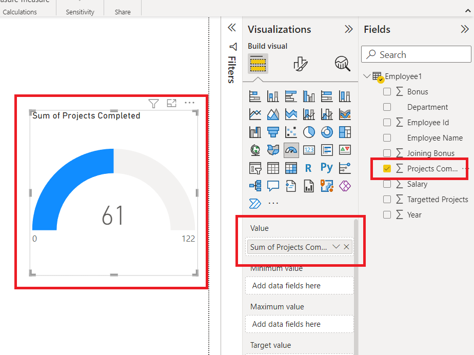 Power BI - Create a Radial Gauge Chart - GeeksforGeeks
