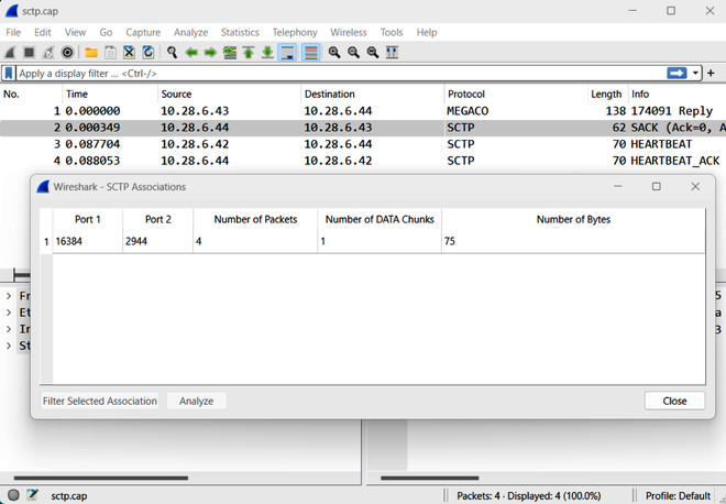 SCTP Windows in Wireshark | GeeksforGeeks