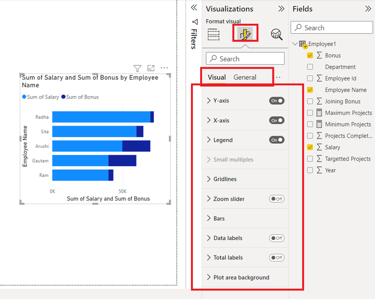 Power BI - How to Format Bar Chart? - GeeksforGeeks