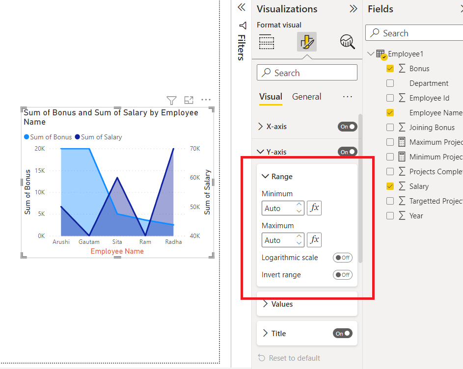 Power BI - Format Area Chart - GeeksforGeeks