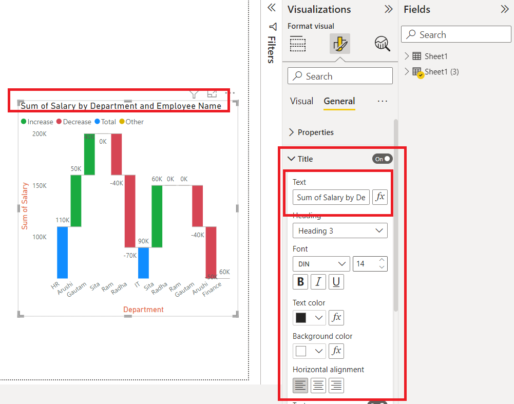 Power BI - Format Waterfall Chart - GeeksforGeeks