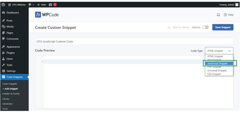 How to Add JavaScript in WordPress Page and Post? - GeeksforGeeks