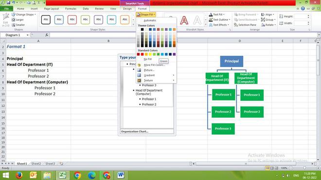Dynamic Organizational Chart In Excel Geeksforgeeks