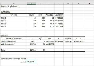 How to Perform a Bonferroni Correction in Excel? - GeeksforGeeks