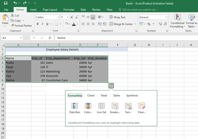 Instant Data Analysis in Advanced Excel - GeeksforGeeks