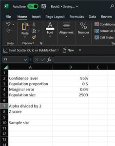 Sample Size Calculator With Excel - GeeksforGeeks