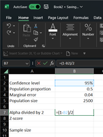 Sample Size Calculator With Excel - GeeksforGeeks