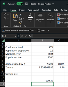 Sample Size Calculator With Excel - GeeksforGeeks