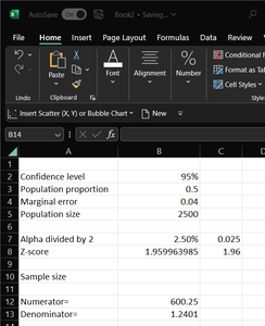 Sample Size Calculator With Excel - GeeksforGeeks