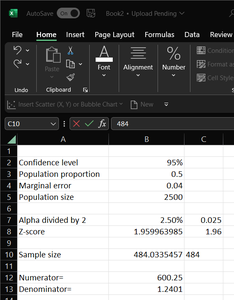 Sample Size Calculator With Excel - GeeksforGeeks