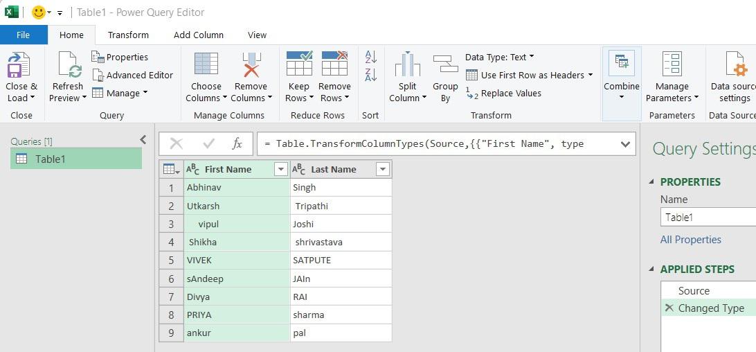 Text Modifications with Power Query in Excel - GeeksforGeeks