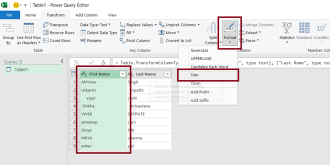 Text Modifications with Power Query in Excel - GeeksforGeeks