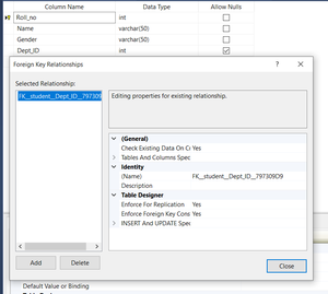 Cascading Referential Integrity Constraints in SQL Server Management Studio - GeeksforGeeks