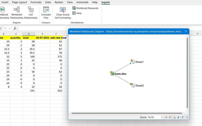 Inquire Feature in Excel - GeeksforGeeks