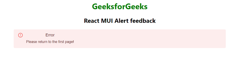 React MUI Alert Feedback - GeeksforGeeks