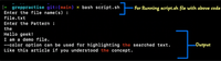Shell Script for grep with context display and highlighted pattern ...