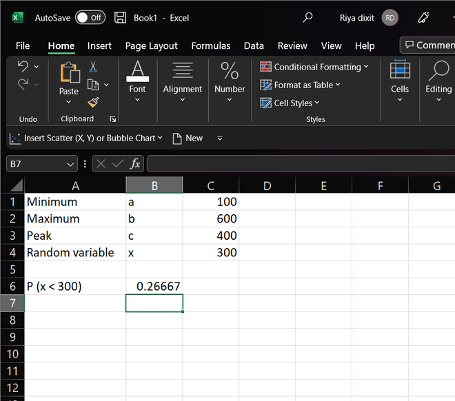 Triangular Distribution in Excel - GeeksforGeeks