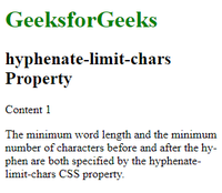 CSS hyphenate-limit-chars Property - GeeksforGeeks