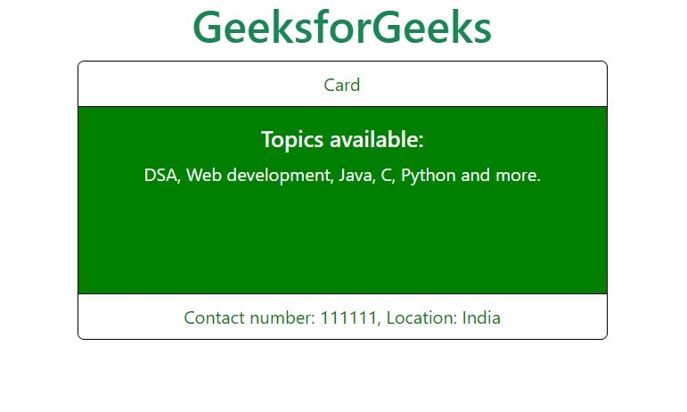 Bootstrap 5 Cards SASS - GeeksforGeeks
