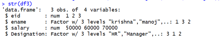 How to get the structure of a given DataFrame in R? - GeeksforGeeks