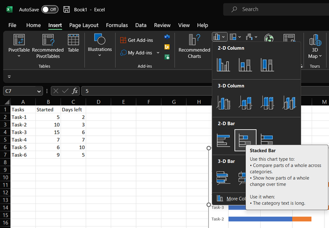 Creating a Gantt Chart With Milestones Using a Stacked Bar Chart In ...