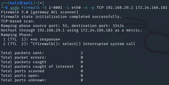 Firewalk tool - kali linux - GeeksforGeeks