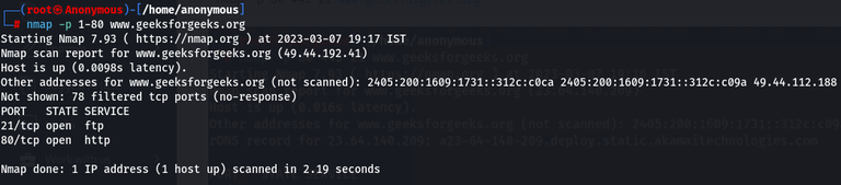Nmap Command in Linux with Examples - GeeksforGeeks