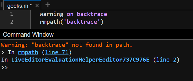 How to Change Warnings Display in MATLAB? - GeeksforGeeks