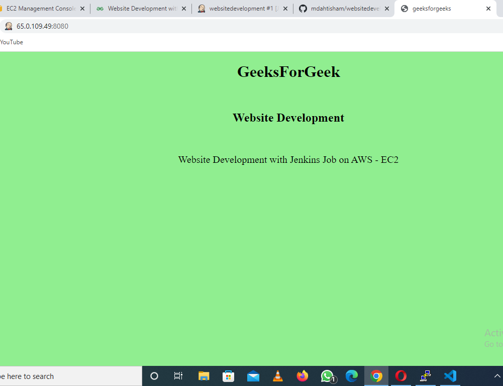 Website Development with Jenkins Job on AWS-EC2 - GeeksforGeeks