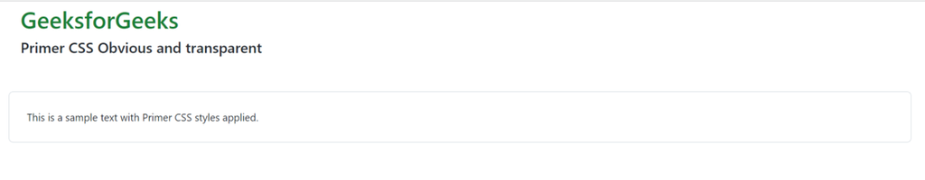 Using Primer CSS - A Simple and Transparent CSS Library for Web Development - GeeksforGeeks
