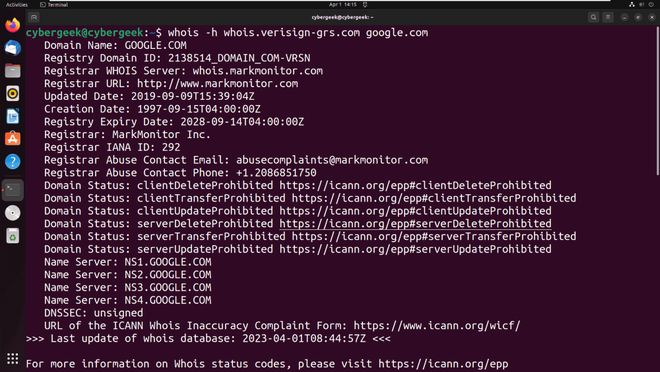 How to use the whois command on Ubuntu Linux - GeeksforGeeks