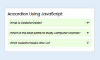 Accordion Using Javascript Geeksforgeeks