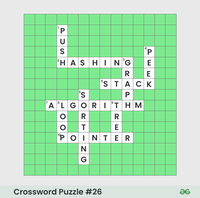 Crossword Puzzle Of The Week #26 (DSA for Beginners) - GeeksforGeeks