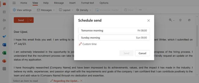 How To Schedule an Email in Outlook: Step by Step Guide - GeeksforGeeks