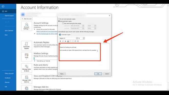 How to Create an Out Of Office Message in Outlook - GeeksforGeeks
