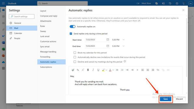 How to Create an Out Of Office Message in Outlook - GeeksforGeeks