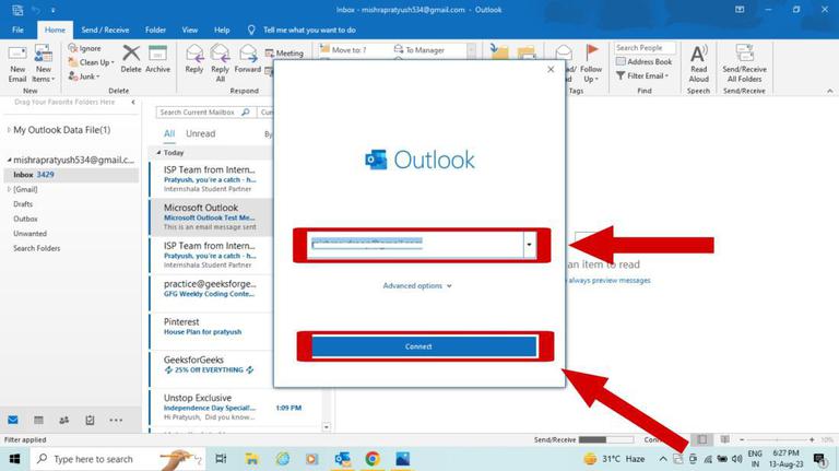 How to Add an Additional Email Account to Outlook - GeeksforGeeks