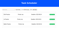 Task Scheduler Using HTML, CSS and JS - GeeksforGeeks