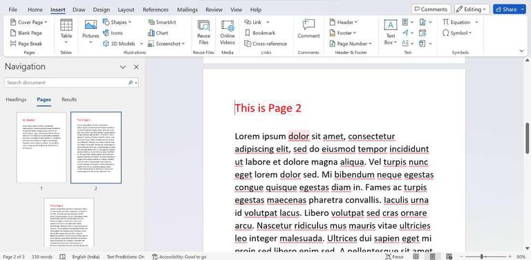 Delete a Page in MS Word - GeeksforGeeks