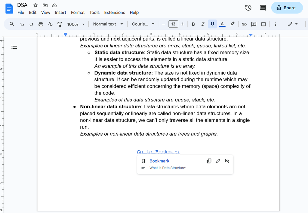 How to use Bookmark in Google Docs: Step by Step Guide - GeeksforGeeks