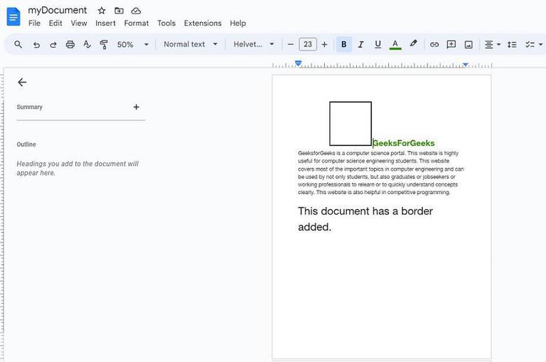 Adding a Border in Google Docs - GeeksforGeeks